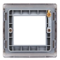 LAP 2-Module Modular Faceplate Brushed Stainless Steel - Screwfix