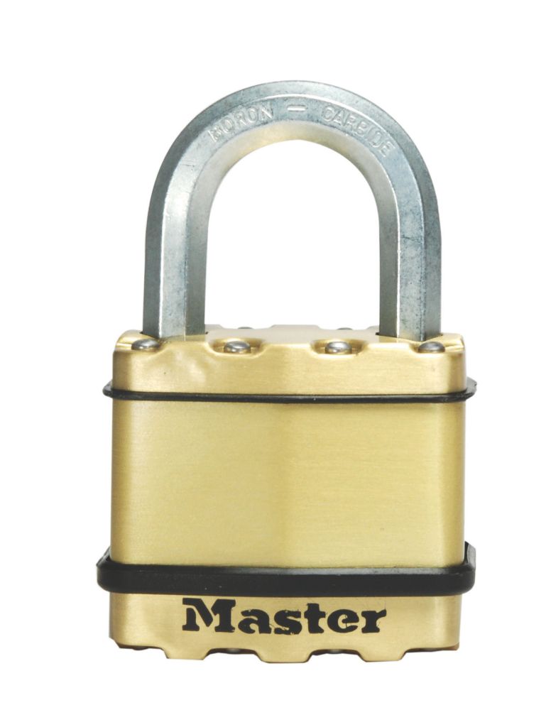 Master Lock Excell Weatherproof Padlock Brass 52mm - Screwfix