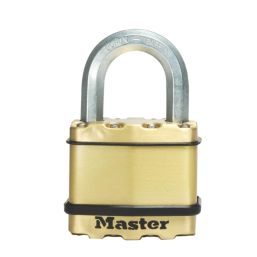 Master Lock Excell Weatherproof Padlock Brass 52mm - Screwfix