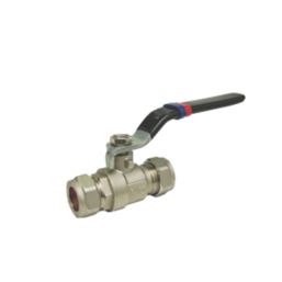 Essentials Compression Full Bore 15mm Lever Ball Valve with Black ...