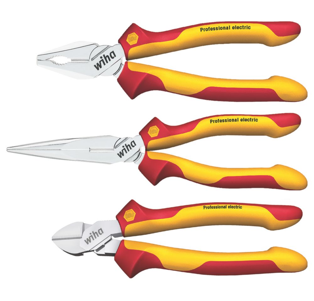 Wiha VDE Electrical Pliers 3 Piece Set - Screwfix
