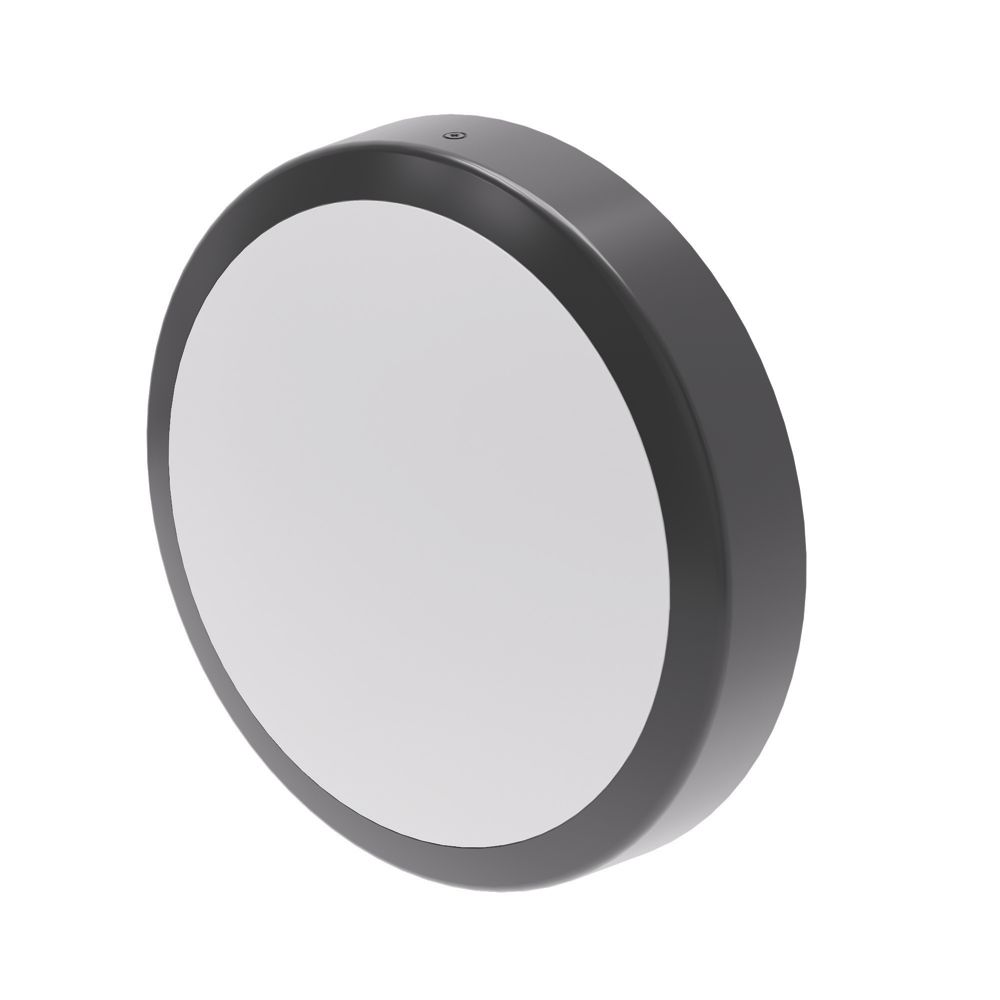 Lexco Pegasi Outdoor Round Photocell LED Bulkhead Light Black 17W 1200 ...