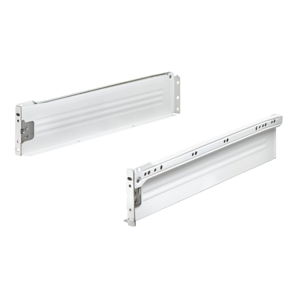 Essentials White Side Fix Drawer Runners 400mm 2 Piece Set - Screwfix