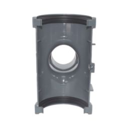 FloPlast MiniFlo uPVC Half Round Running Outlet Anthracite Grey 76mm x ...