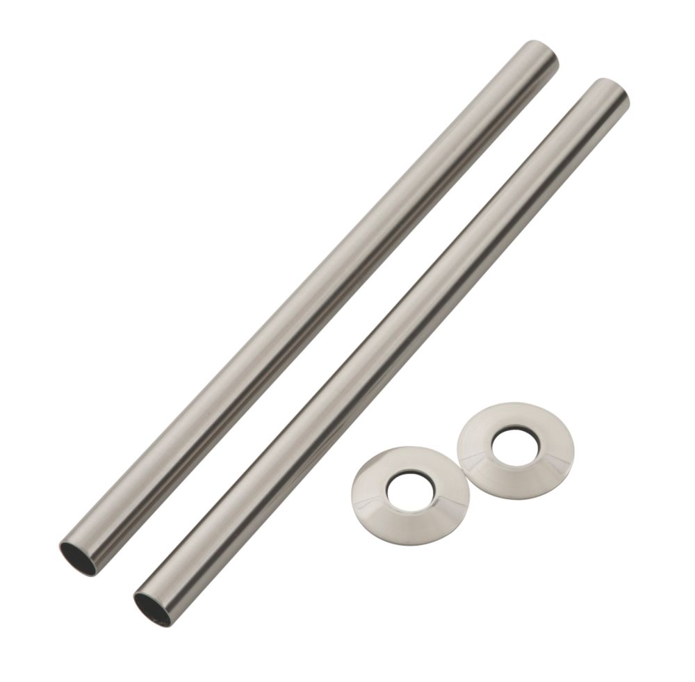 Arroll Pipe Shroud Kit Brushed Nickel 18mm x 300mm 2 Pack - Screwfix