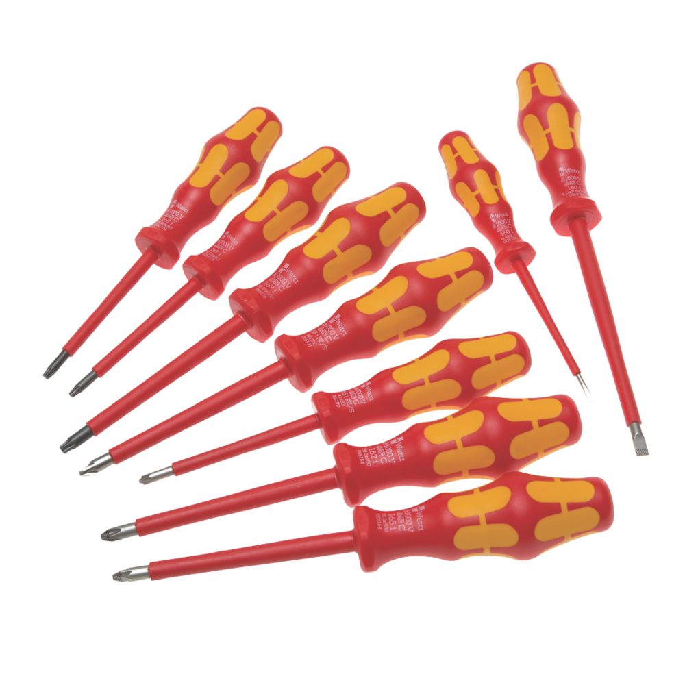 Wera Kraftform Plus Mixed VDE Insulated Screwdriver Set 9 Pieces ...