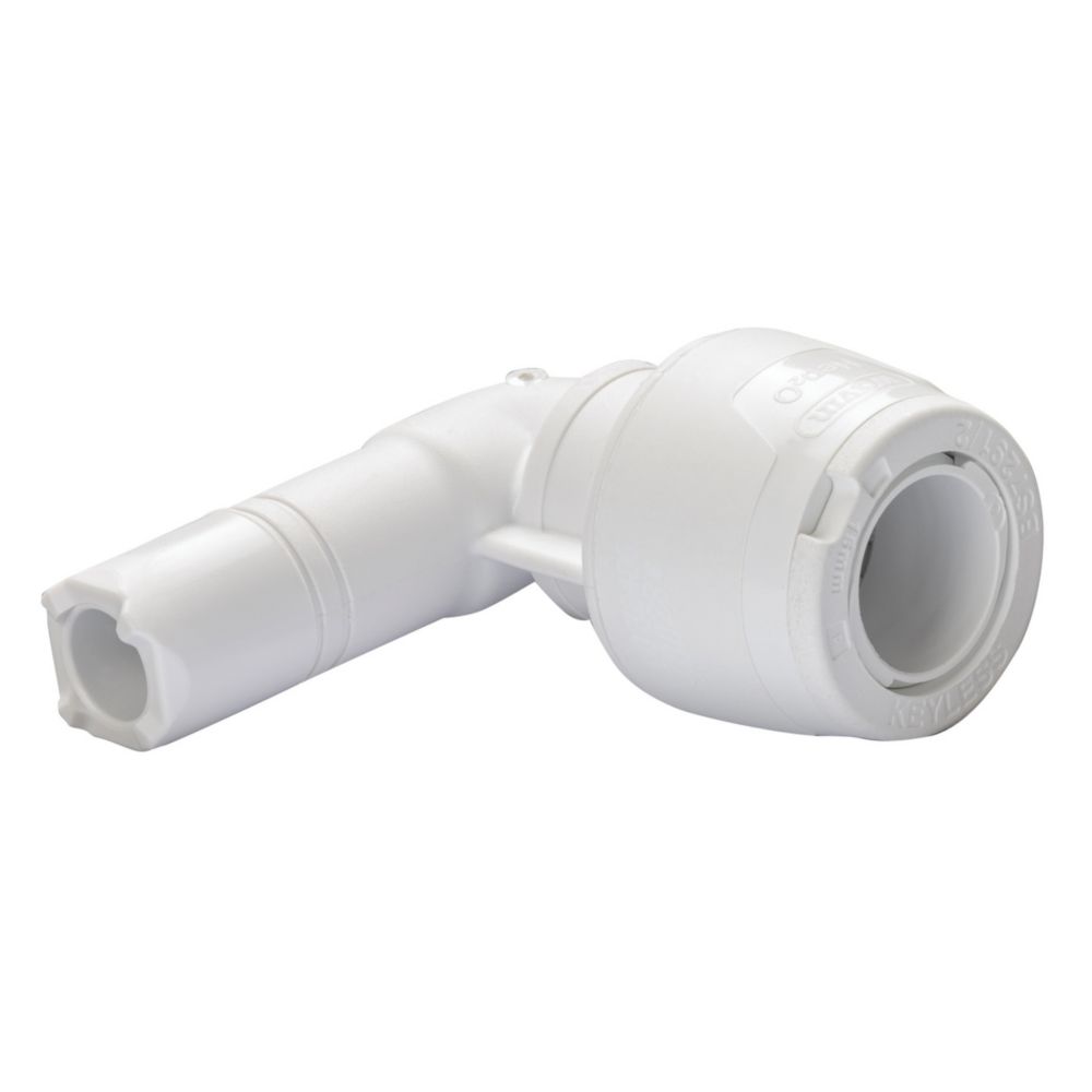 Hep2O Plastic Push-Fit Equal 90° Keyless Stem Elbow 15mm - Screwfix