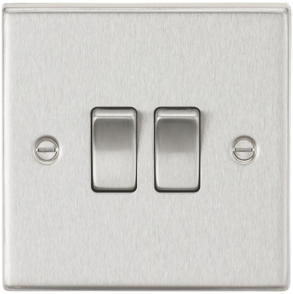 Knightsbridge 10AX 2-Gang 2-Way Light Switch Brushed Chrome - Screwfix Knightsbridge 10AX 2-Gang 2-Way Light Switch Brushed Chrome - Screwfix