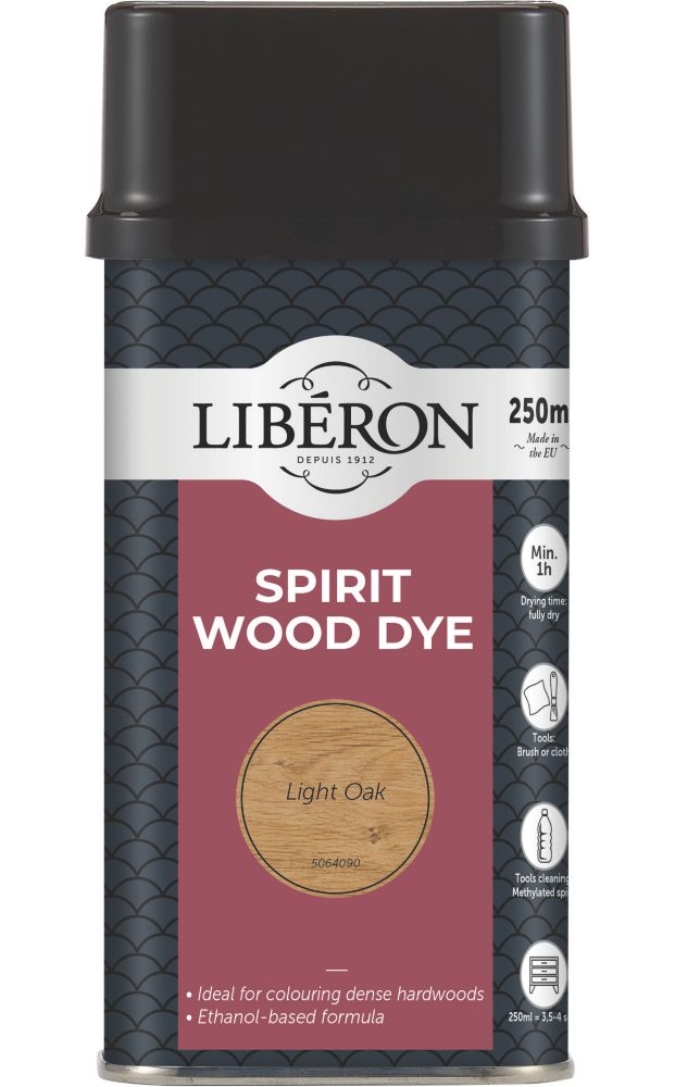 Liberon 250ml Light Oak Natural Solvent-Based Interior Wood Dye - Screwfix
