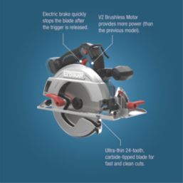 Erbauer ERI1086CSW 190mm 18V Li-Ion EXT Brushless Cordless Circular Saw ...