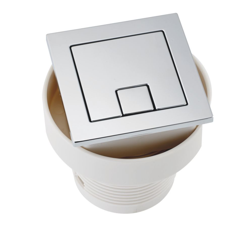 Highlife Bathrooms Dual-Flush Square Push Button Chrome - Screwfix