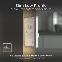 British General Evolve 20A 1-Gang DP Control Switch Brushed Steel with ...