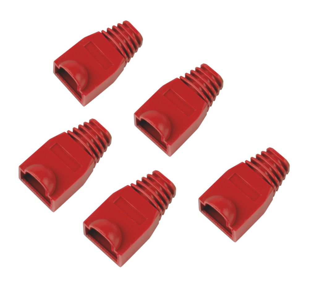 Labgear RJ45 PVC Boots 8mm Red 5 Pack - Screwfix