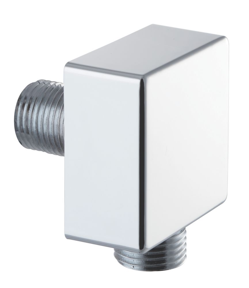 ETAL Veda Square Shower Wall Outlet Elbow Chrome 53mm - Screwfix