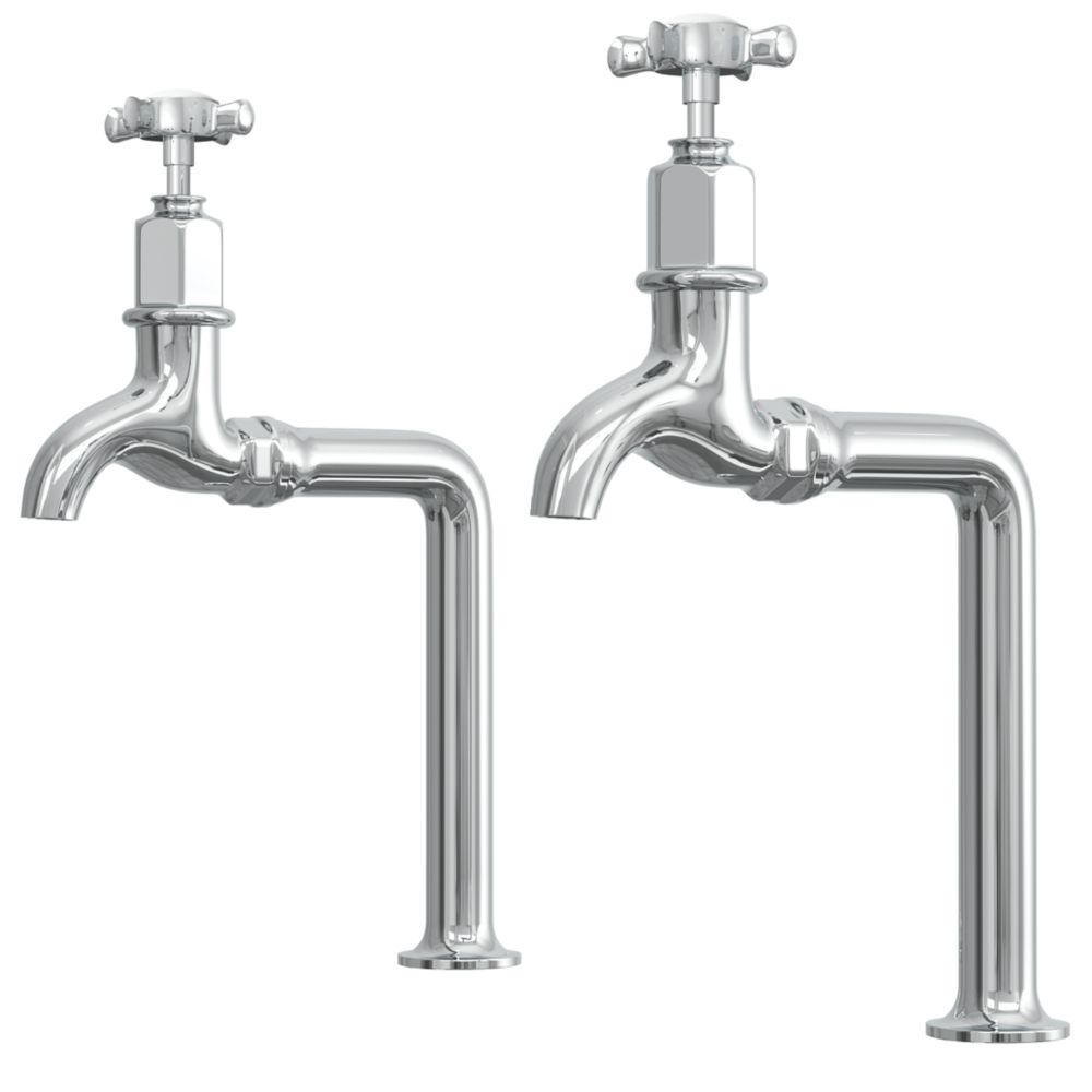 ETAL Alton Bib Cross Head Taps Chrome 1 Pair - Screwfix