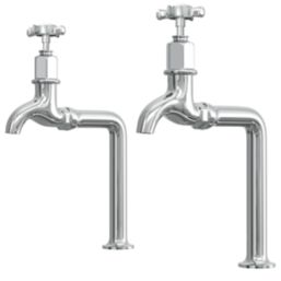 ETAL Alton Bib Cross Head Taps Chrome 1 Pair - Screwfix