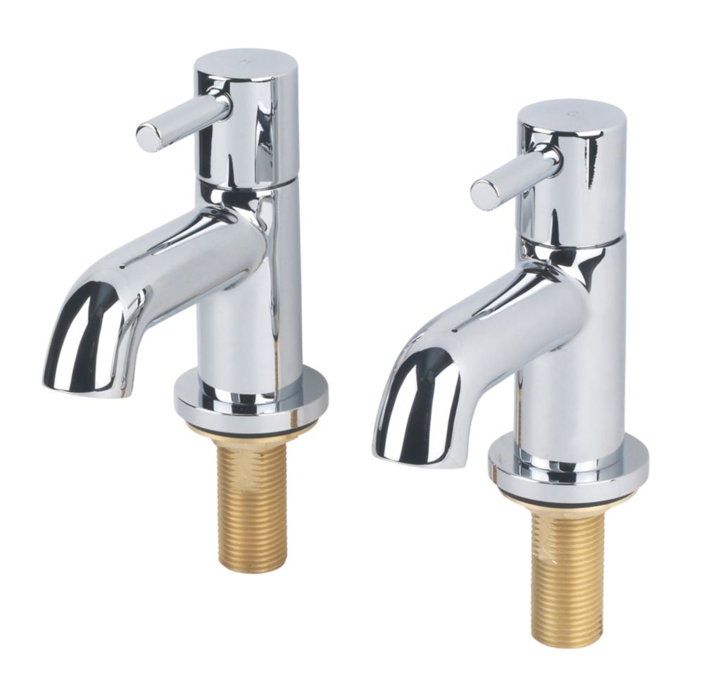 Swirl Ola Chrome 105mm Cloakroom Lever 2 Tap Holes Basin Pillar Tap ...