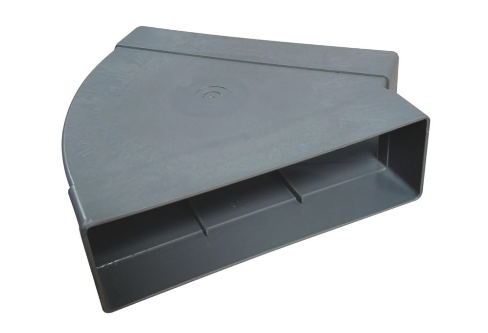 Manrose Rectangular Flat Channel 45° Horizontal Bend Grey 204mm - Screwfix