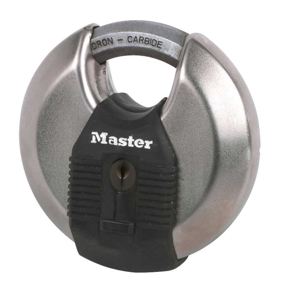 Master Lock Excell Weatherproof Disc Padlock Steel 80mm - Screwfix