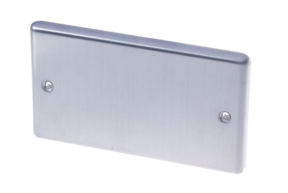 LAP 2-Gang Blanking Plate Brushed Stainless Steel | Blanking Plates ...