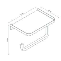 Elland Toilet Roll Holder With Shelf Black - Screwfix