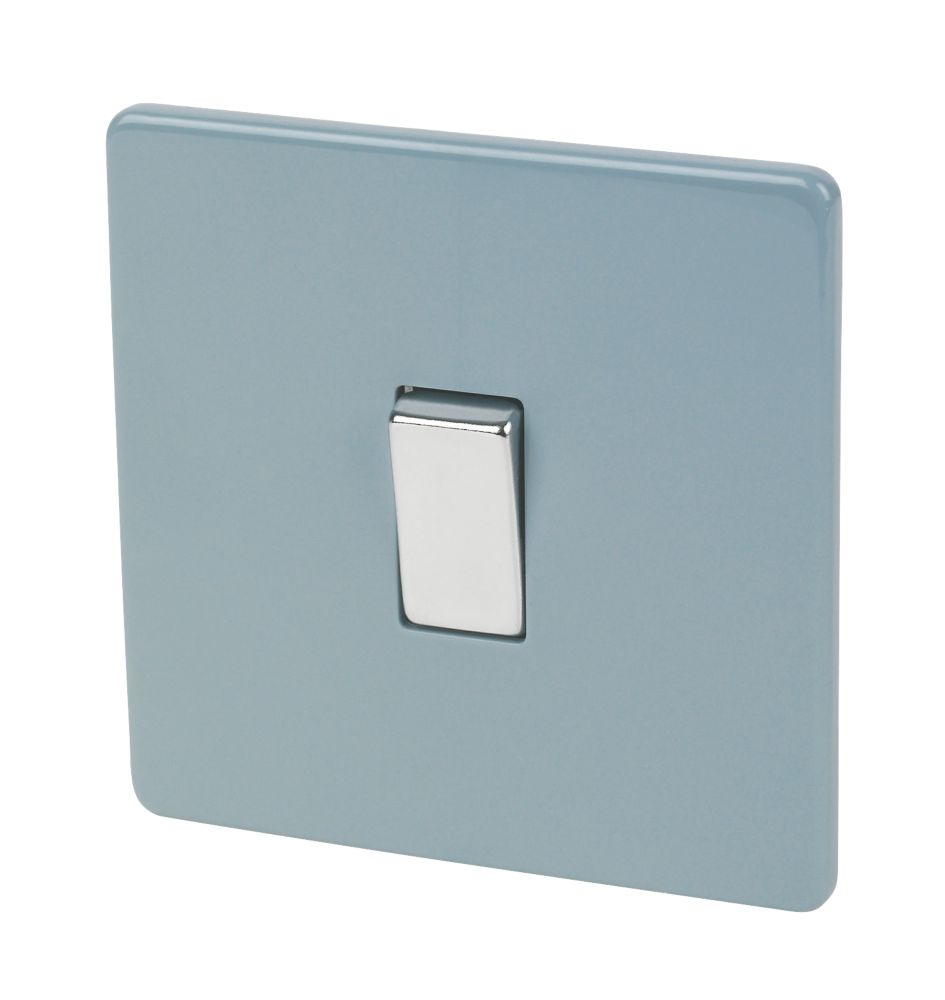 Varilight 10AX 1-Gang 2-Way Light Switch Sky Blue - Screwfix