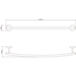 Ormara Towel Rail Silver 670mm x 100mm x 55mm - Screwfix
