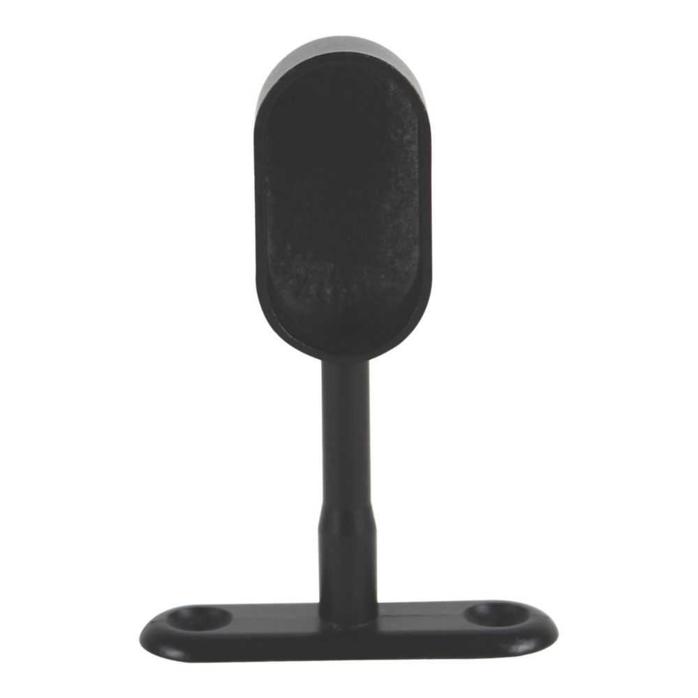 Essentials Rail End Brackets Black 30mm 2 Pack - Screwfix