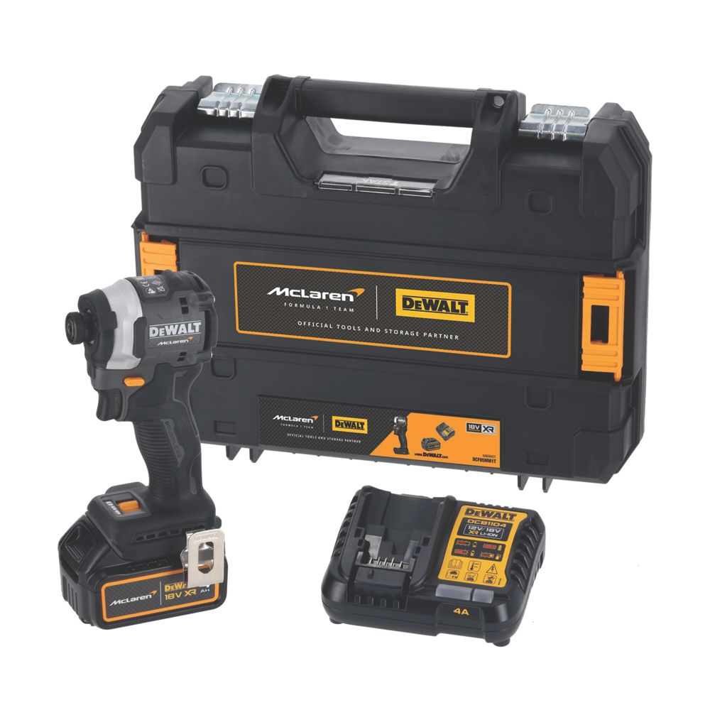 DEWALT McLaren F1 Team DCF85MM1T-GB 18V 1 x 4Ah Li-Ion XR Brushless Cordless Impact Driver ...