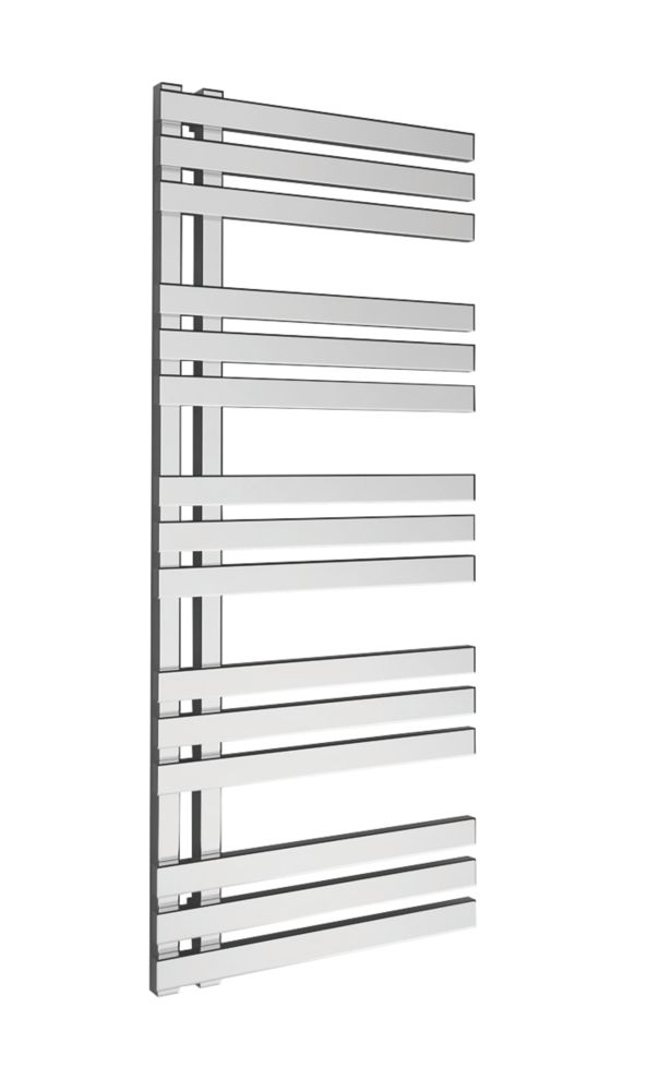 Kudox 1200mm x 500mm 1187BTU Chrome Flat Designer Towel Radiator - Screwfix