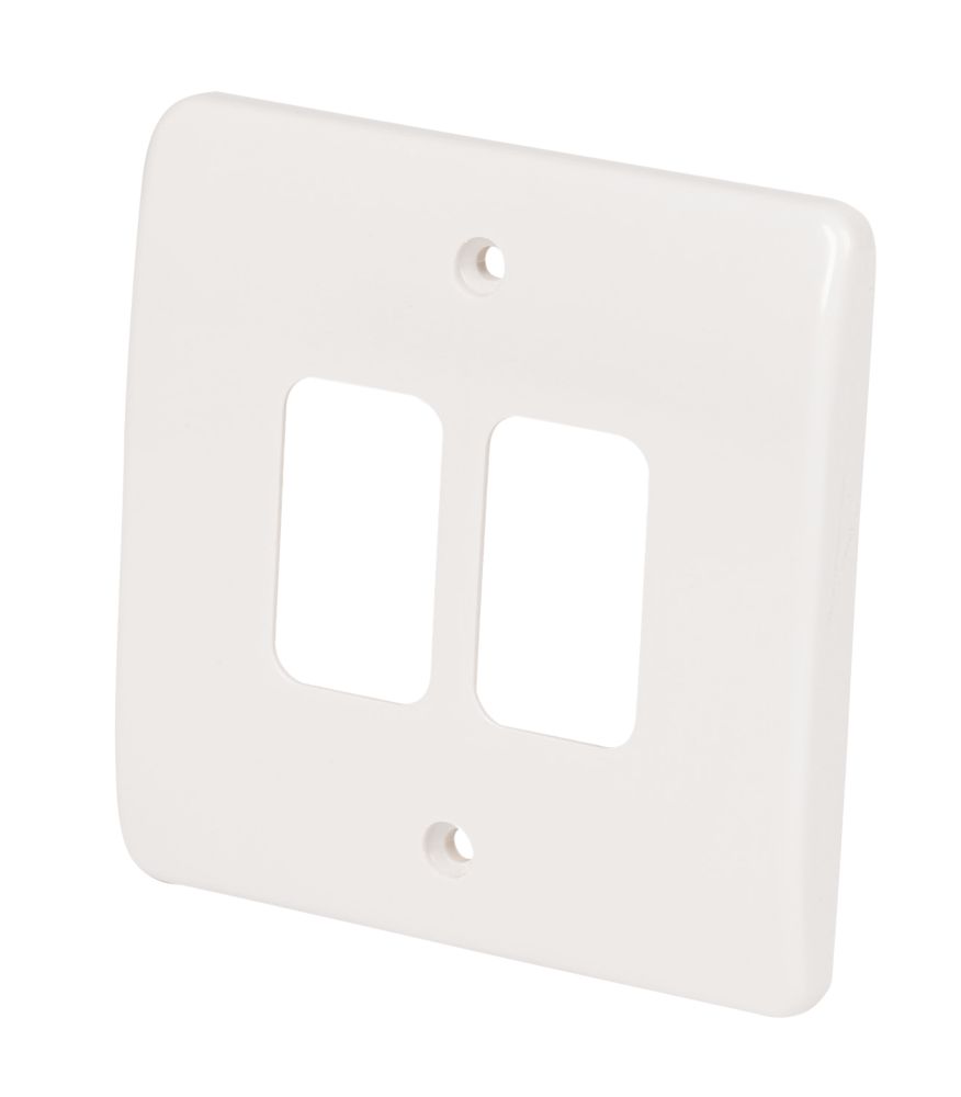 MK Grid Plus 2-Module Grid Faceplate White - Screwfix