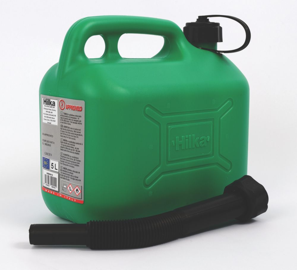 Hilka Pro-Craft Plastic Fuel Can Green 5Ltr - Screwfix