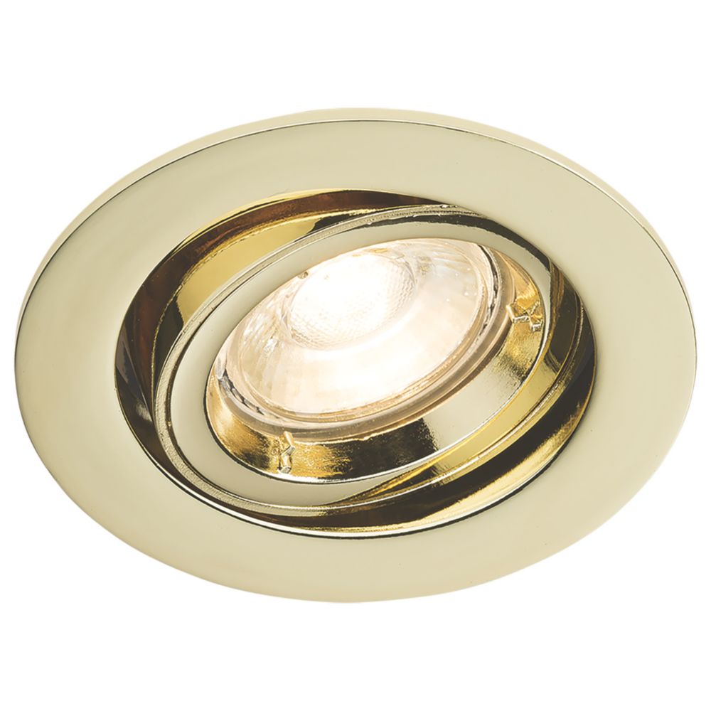 Knightsbridge Tilt Recessed Downlight Brass - Screwfix