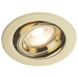 Knightsbridge Tilt Recessed Downlight Brass - Screwfix