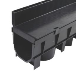 FloPlast FloDrain Threshold Channel Drain Black 1090mm x 1m - Screwfix