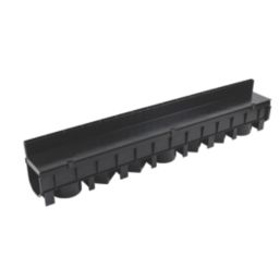 FloPlast FloDrain Threshold Channel Drain Black 1090mm x 1m - Screwfix