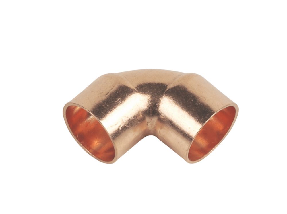 Flomasta Copper End Feed Equal 90° Elbows 15mm 2 Pack - Screwfix