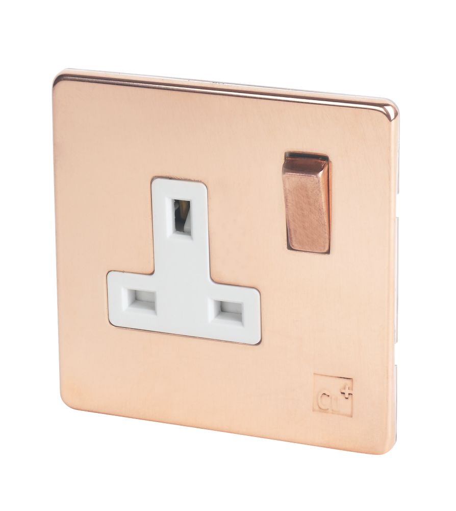 Varilight 13AX 1-Gang DP Switched Plug Socket Anti-Microbial Copper ...