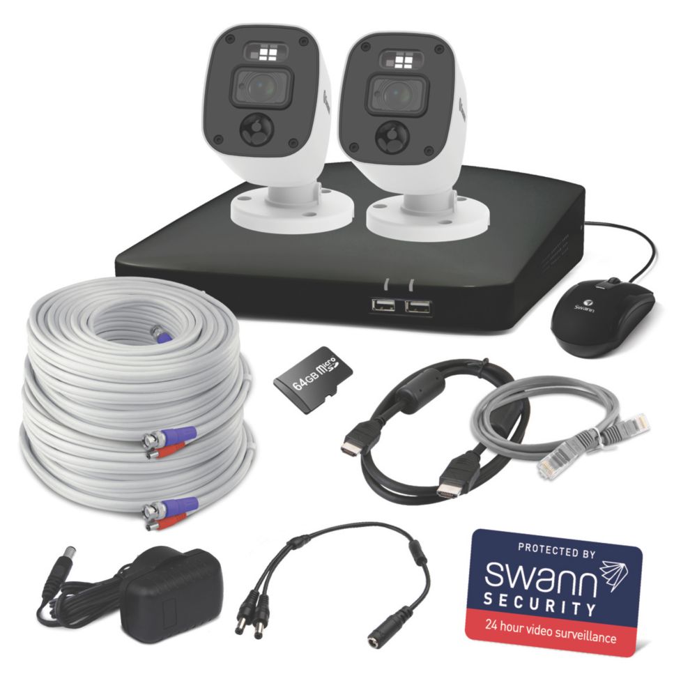 Swann SWDVK-446852MQB-EU 64GB SDD CardGB 4-Channel 4K Wired DVR ...