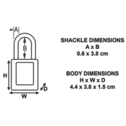 Master Lock Loto Keyed-Alike Safety Lock-Off Padlock Red 20mm x 38mm ...