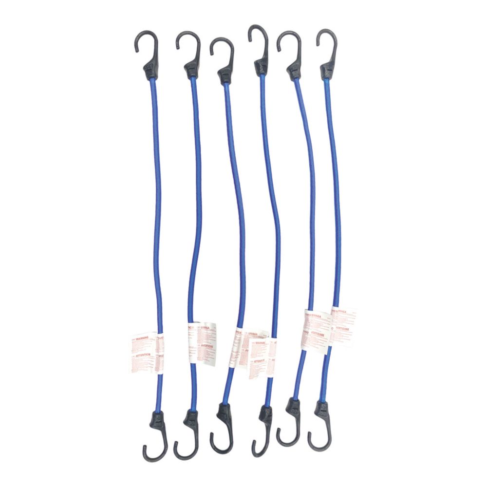 Smith & Locke Heavy Duty Blue Bungee Cords 600mm x 8mm 6 Pack - Screwfix