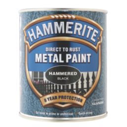 Hammerite 750ml Black Hammered Interior & Exterior Metal Paint - Screwfix