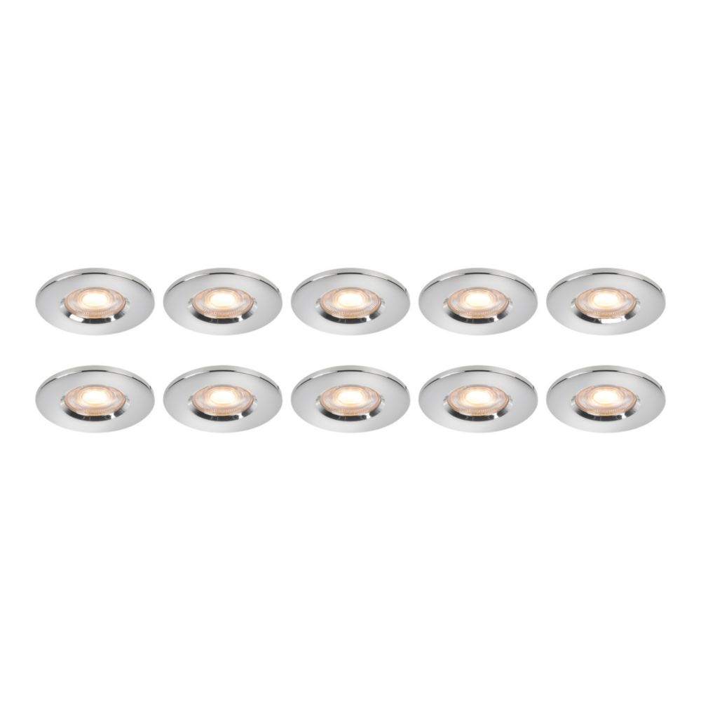 LAP Ubertas Fixed LED Downlight Polished Chrome 4W 420lm 10 Pack - Screwfix