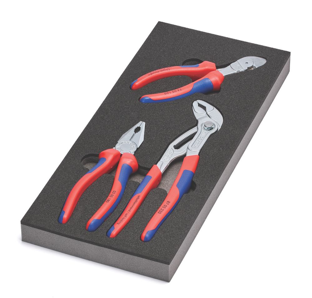 Wera 9780 Knipex (1) Foam Insert Pliers Set 3 Pcs - Screwfix