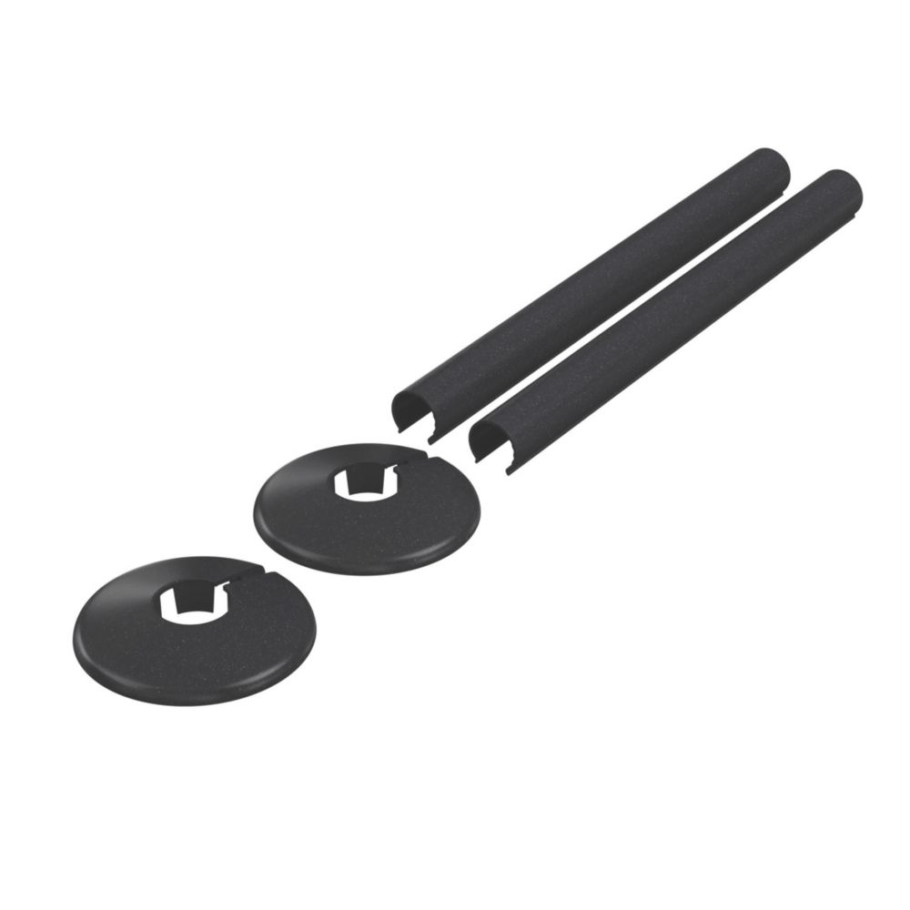 ETAL Enzo Radiator Pipe Covers and Collars Set Anthracite 16mm x 200mm ...