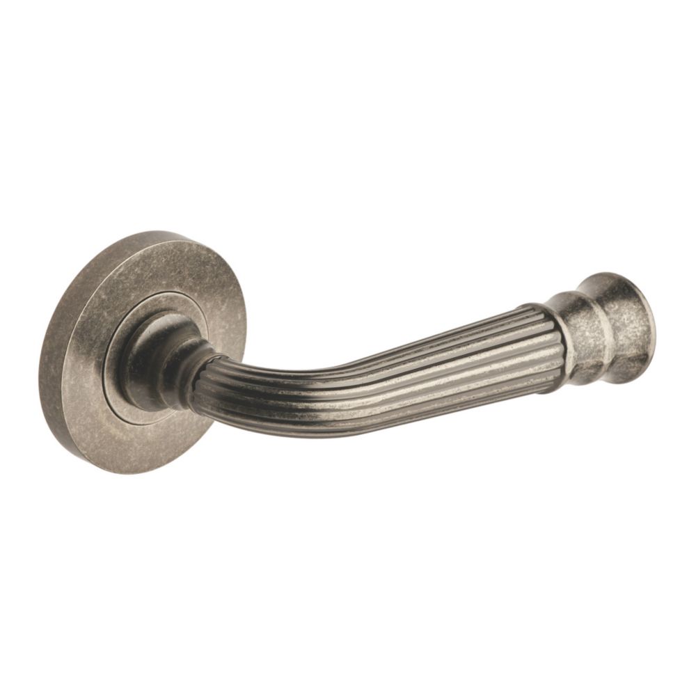 Designer Levers Whitby Lever on Rose Door Handle Pair Antique Pewter ...