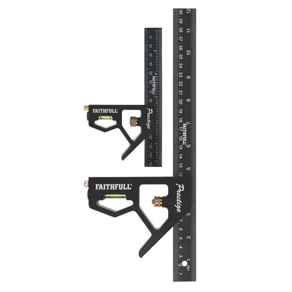 Faithfull Combination Square 2 Piece Set - Screwfix