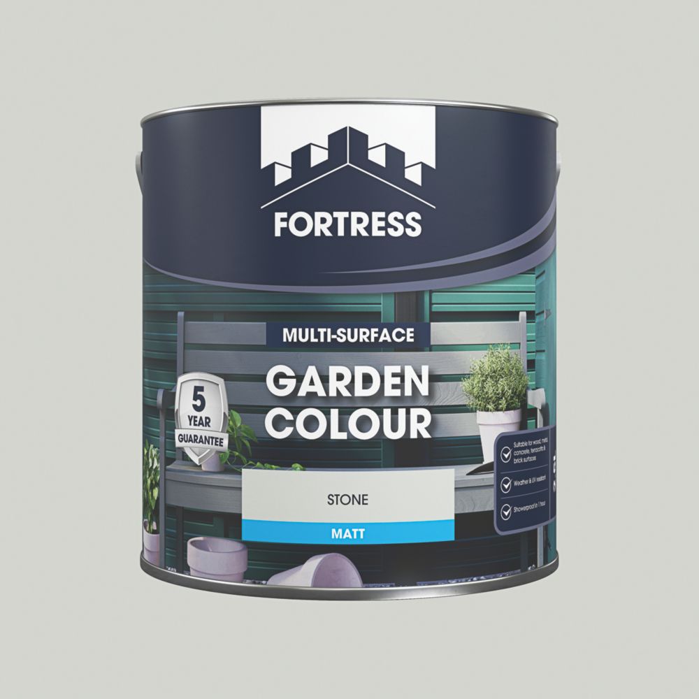 Fortress 2.5Ltr Stone Matt Garden Paint - Screwfix