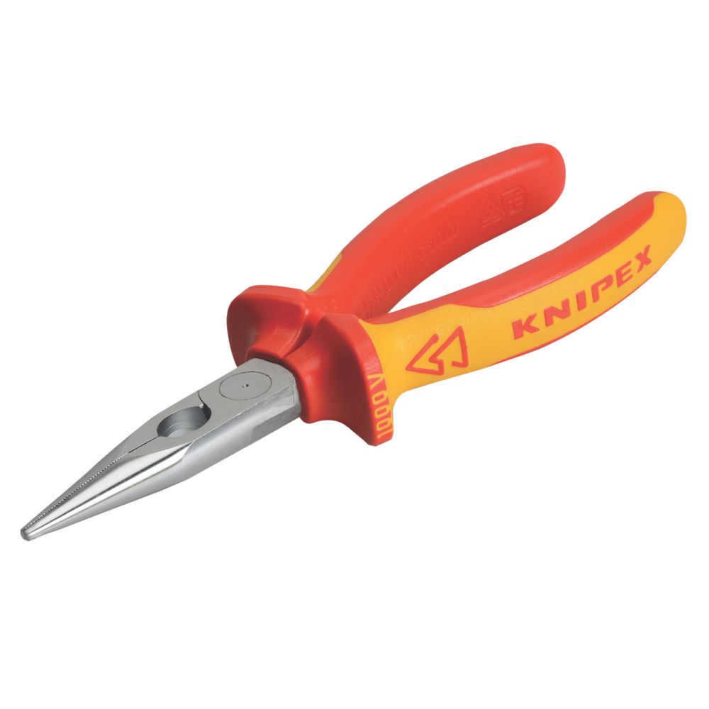 Knipex VDE Snipe Nose Side Cut Pliers 6" (160mm) - Screwfix