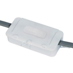 Debox 24A In-line Junction Box 50 x 102 x 28.5mm White - Screwfix